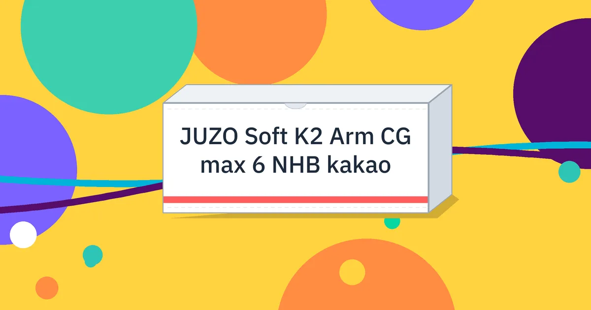 Symbolbild: Packung mit der Aufschrift JUZO Soft K2 Arm CG max 6 NHB kakao (PZN 15512964) – Verfügbarkeit und Bezug in Apotheken in Frankfurt am Main