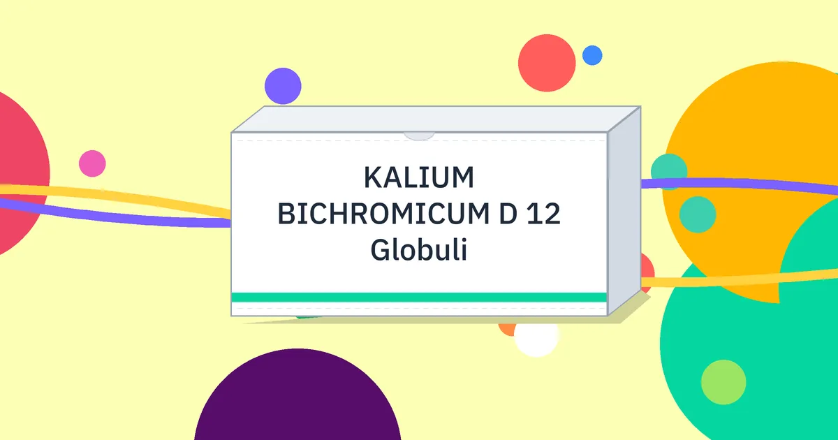 Symbolbild: Packung mit der Aufschrift KALIUM BICHROMICUM D 12 Globuli (PZN 11555416) – Verfügbarkeit und Bezug in Apotheken in Frankfurt am Main