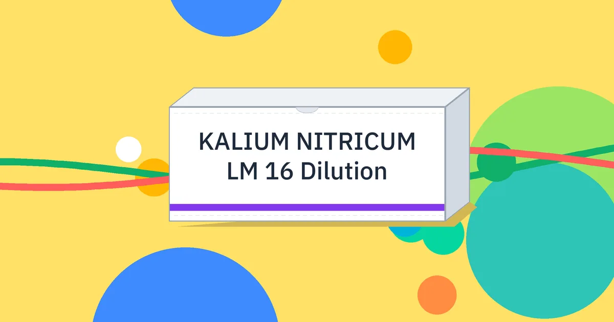 Symbolbild: Packung mit der Aufschrift KALIUM NITRICUM LM 16 Dilution (PZN 12923247) – Verfügbarkeit und Bezug in Apotheken in Frankfurt am Main