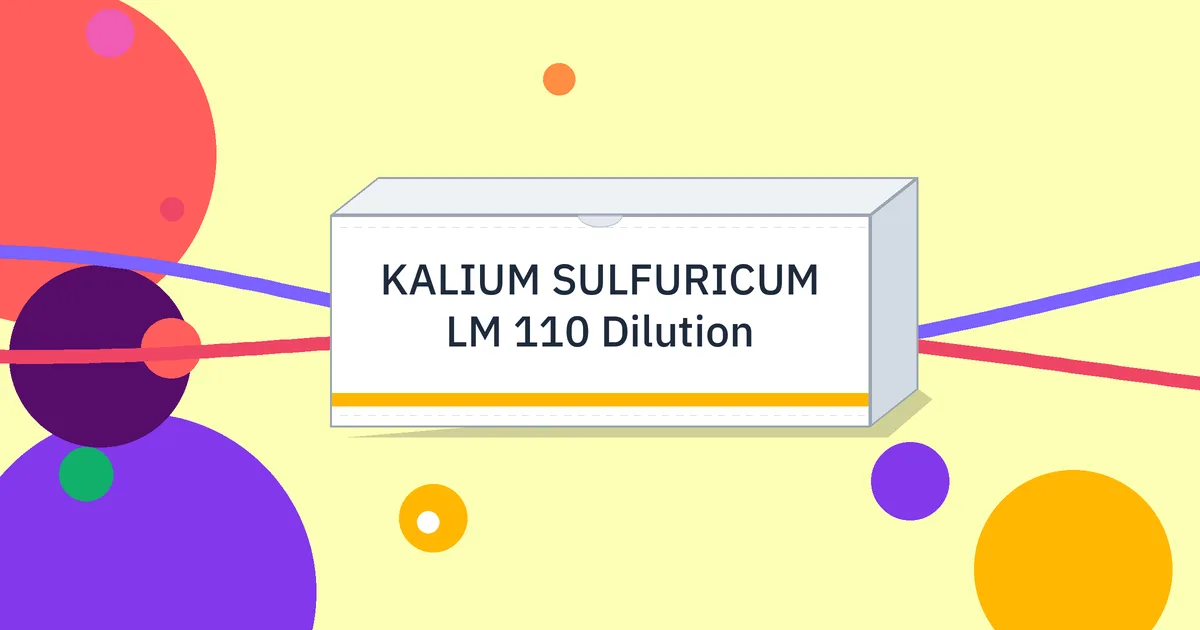 Symbolbild: Packung mit der Aufschrift KALIUM SULFURICUM LM 110 Dilution (PZN 12926576) – Verfügbarkeit und Bezug in Apotheken in Frankfurt am Main