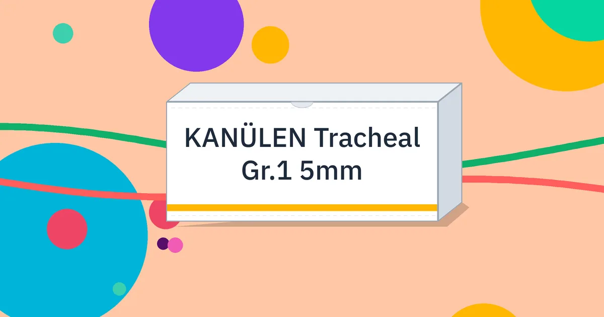 Symbolbild: Packung mit der Aufschrift KANÜLEN Tracheal Gr.1 5mm (PZN 02441091) – Verfügbarkeit und Bezug in Apotheken in Frankfurt am Main