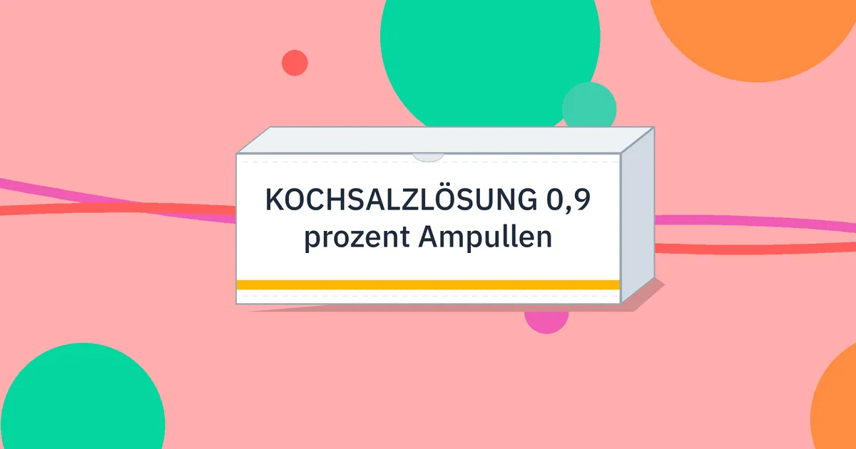 Symbolbild: Packung mit der Aufschrift KOCHSALZLÖSUNG 0,9 prozent Ampullen (PZN 19649358) – Verfügbarkeit und Bezug in Apotheken in Frankfurt am Main