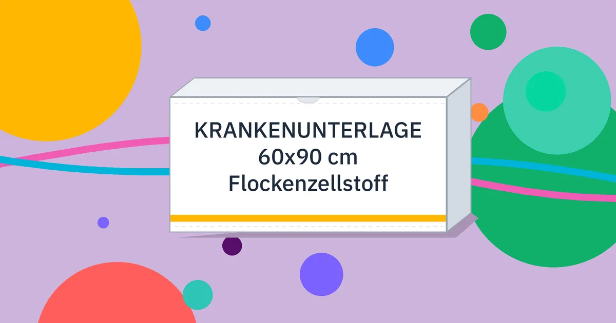 Symbolbild: Packung mit der Aufschrift KRANKENUNTERLAGE 60x90 cm Flockenzellstoff (PZN 00112673) – Verfügbarkeit und Bezug in Apotheken in Frankfurt am Main