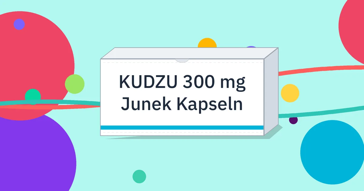 Symbolbild: Packung mit der Aufschrift KUDZU 300 mg Junek Kapseln (PZN 07082857) – Verfügbarkeit und Bezug in Apotheken in Frankfurt am Main
