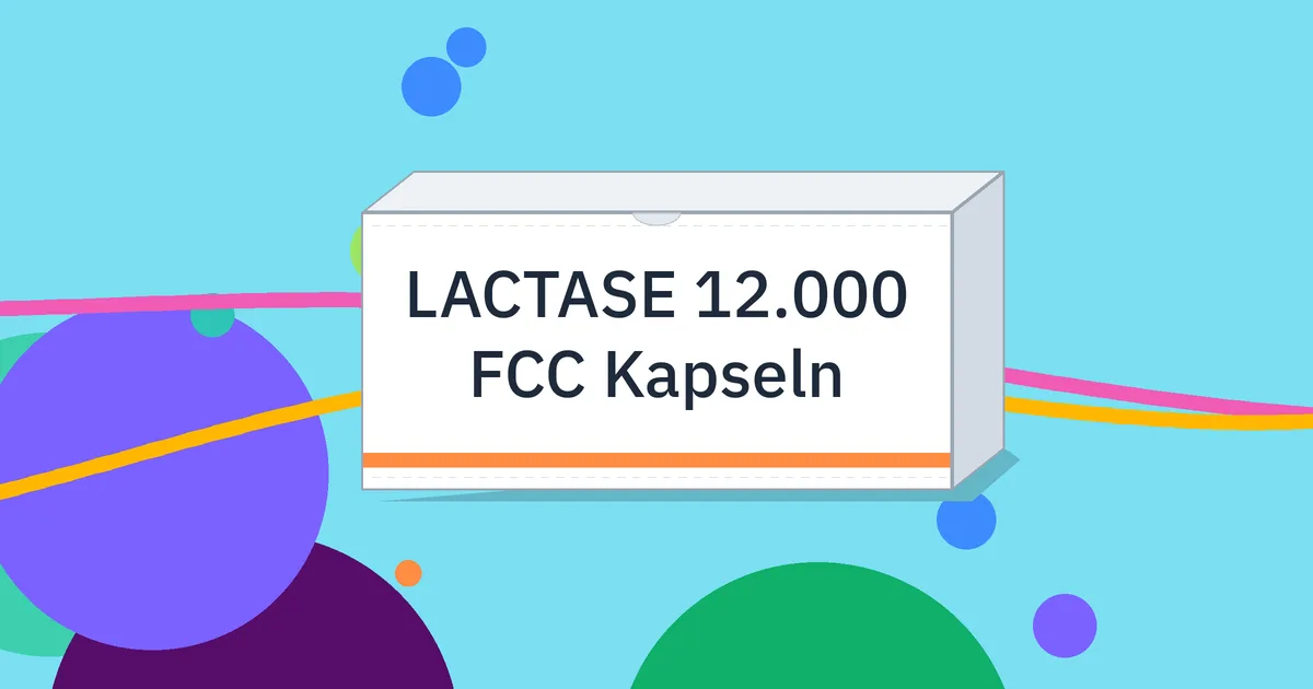 Symbolbild: Packung mit der Aufschrift LACTASE 12.000 FCC Kapseln (PZN 01466321) – Verfügbarkeit und Bezug in Apotheken in Frankfurt am Main