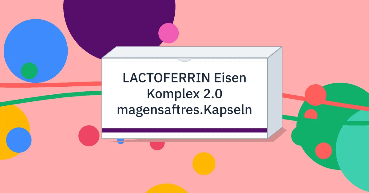 Symbolbild: Packung mit der Aufschrift LACTOFERRIN Eisen Komplex 2.0 magensaftres.Kapseln (PZN 18489556) – Verfügbarkeit und Bezug in Apotheken in Frankfurt am Main