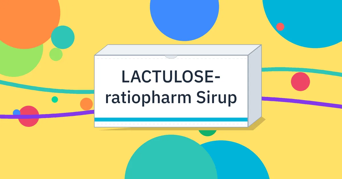 Symbolbild: Packung mit der Aufschrift LACTULOSE-ratiopharm Sirup (PZN 04916859) – Verfügbarkeit und Bezug in Apotheken in Frankfurt am Main