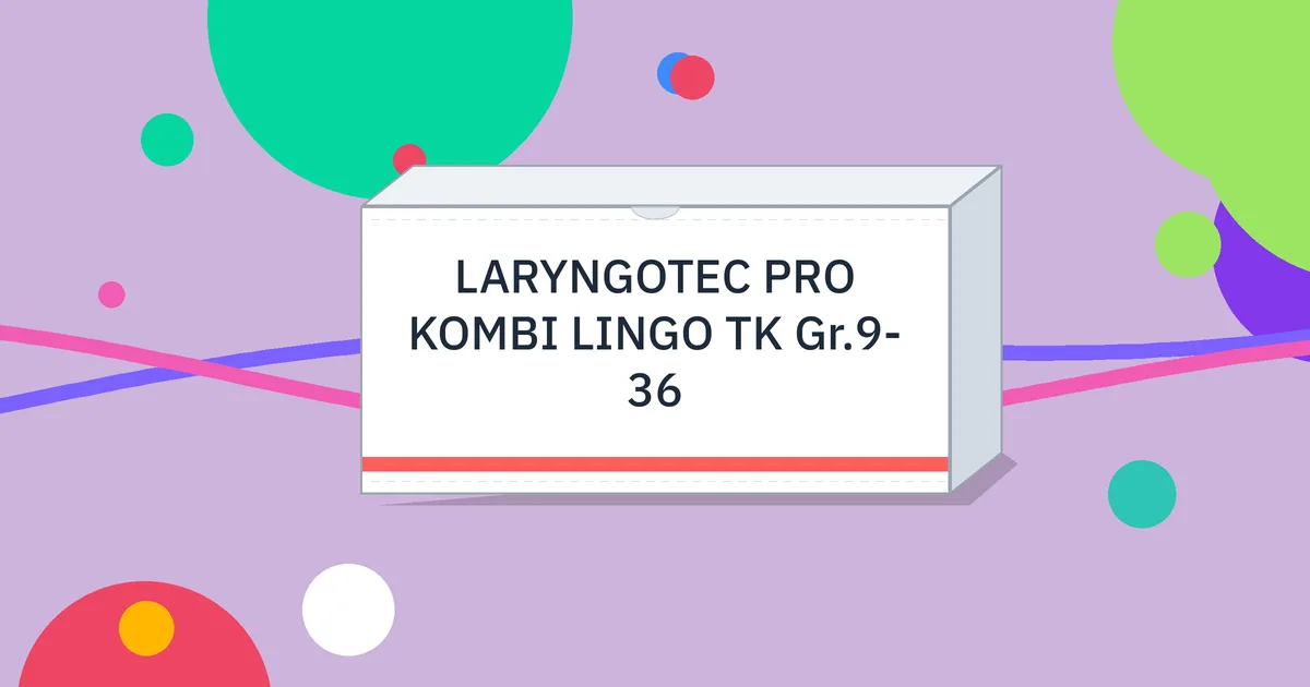 Symbolbild: Packung mit der Aufschrift LARYNGOTEC PRO KOMBI LINGO TK Gr.9-36 (PZN 16740874) – Verfügbarkeit und Bezug in Apotheken in Frankfurt am Main
