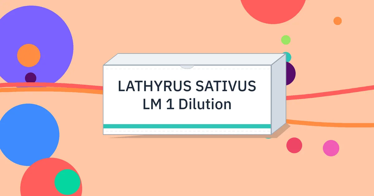 Symbolbild: Packung mit der Aufschrift LATHYRUS SATIVUS LM 1 Dilution (PZN 13523461) – Verfügbarkeit und Bezug in Apotheken in Frankfurt am Main