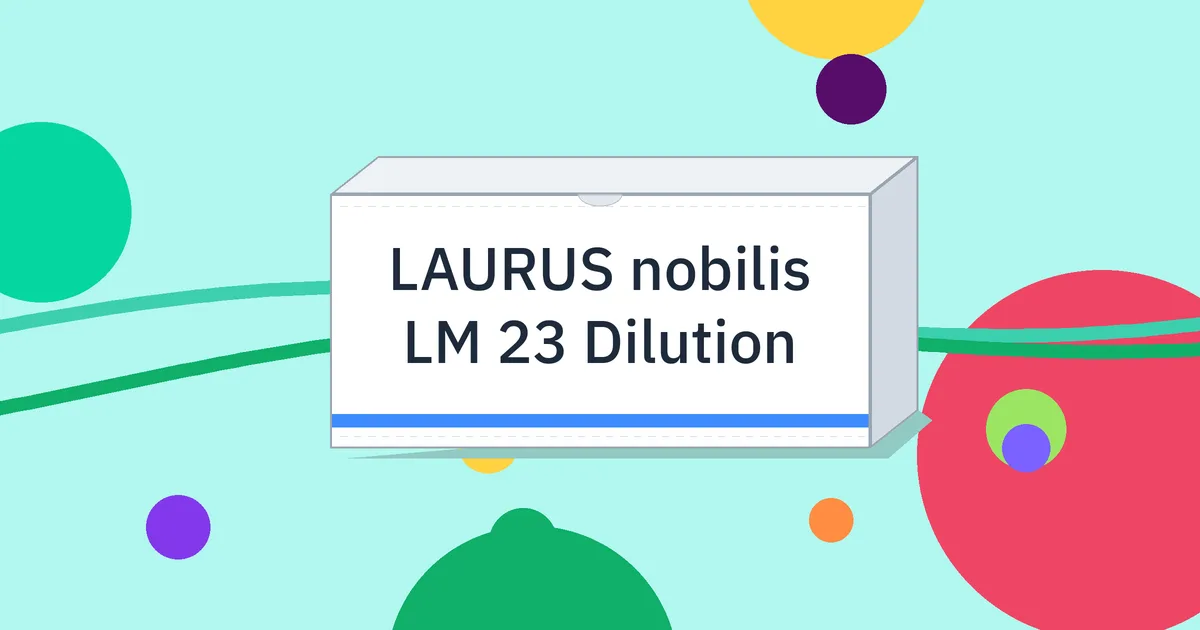 Symbolbild: Packung mit der Aufschrift LAURUS nobilis LM 23 Dilution (PZN 13524644) – Verfügbarkeit und Bezug in Apotheken in Frankfurt am Main