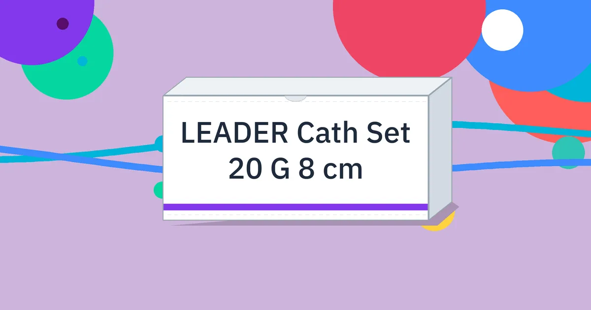 Symbolbild: Packung mit der Aufschrift LEADER Cath Set 20 G 8 cm (PZN 09380441) – Verfügbarkeit und Bezug in Apotheken in Frankfurt am Main