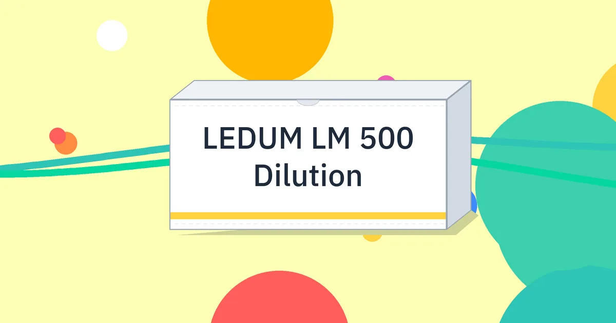 Symbolbild: Packung mit der Aufschrift LEDUM LM 500 Dilution (PZN 13693826) – Verfügbarkeit und Bezug in Apotheken in Frankfurt am Main