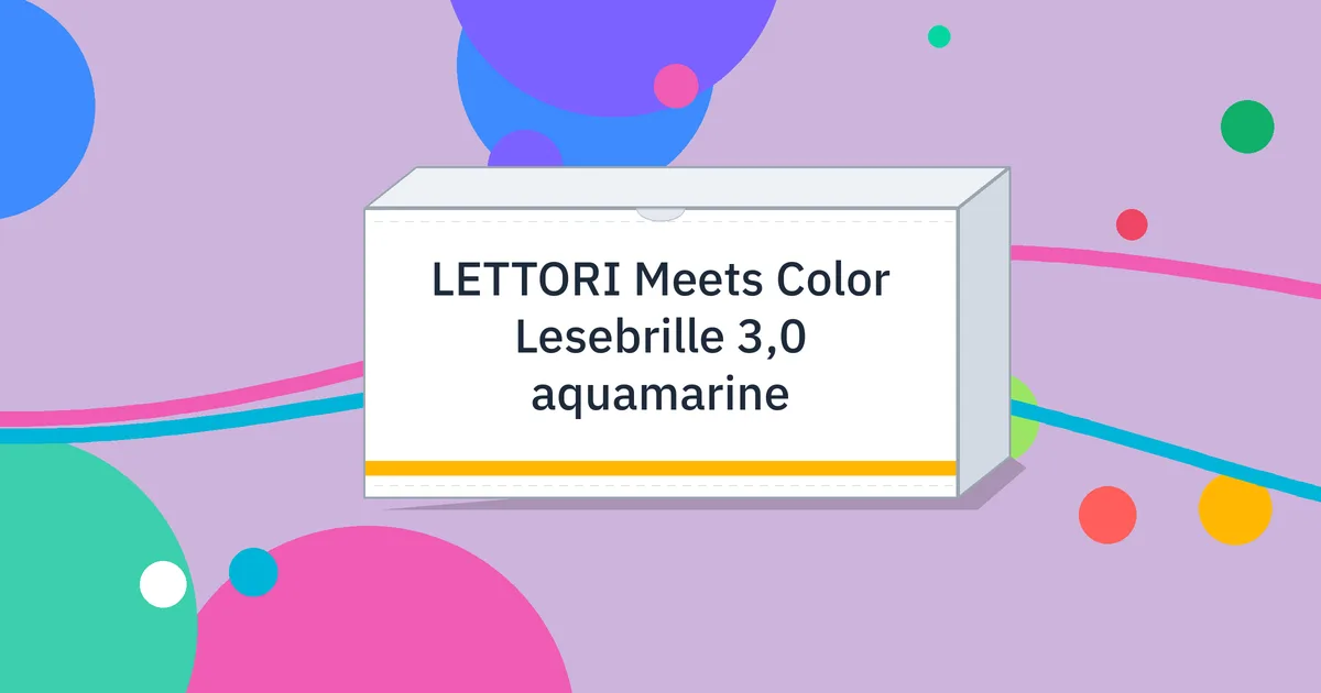 Symbolbild: Packung mit der Aufschrift LETTORI Meets Color Lesebrille 3,0 aquamarine (PZN 11142039) – Verfügbarkeit und Bezug in Apotheken in Frankfurt am Main