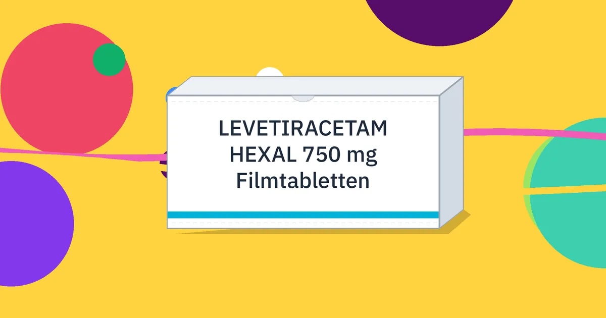 Symbolbild: Packung mit der Aufschrift LEVETIRACETAM HEXAL 750 mg Filmtabletten (PZN 09123247) – Verfügbarkeit und Bezug in Apotheken in Frankfurt am Main