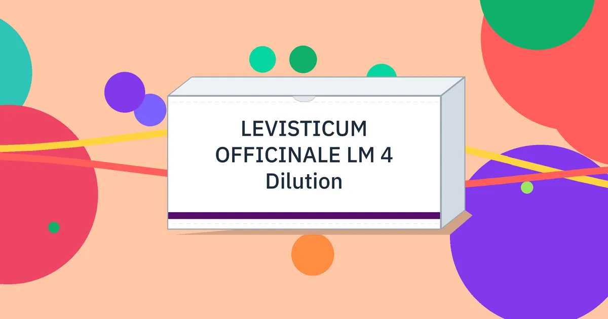 Symbolbild: Packung mit der Aufschrift LEVISTICUM OFFICINALE LM 4 Dilution (PZN 13528168) – Verfügbarkeit und Bezug in Apotheken in Frankfurt am Main