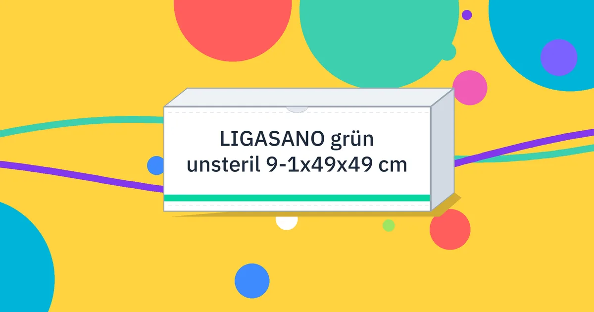 Symbolbild: Packung mit der Aufschrift LIGASANO grün unsteril 9-1x49x49 cm (PZN 17251812) – Verfügbarkeit und Bezug in Apotheken in Frankfurt am Main