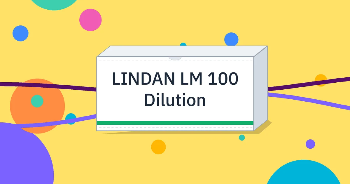 Symbolbild: Packung mit der Aufschrift LINDAN LM 100 Dilution (PZN 13529920) – Verfügbarkeit und Bezug in Apotheken in Frankfurt am Main