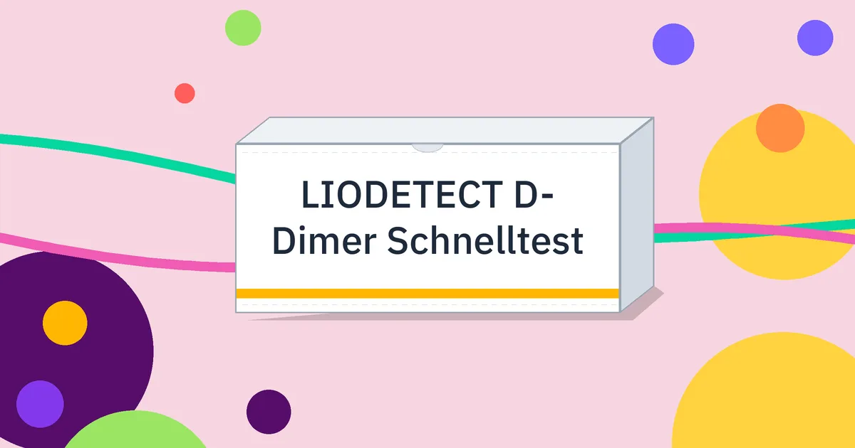 Symbolbild: Packung mit der Aufschrift LIODETECT D-Dimer Schnelltest (PZN 17613066) – Verfügbarkeit und Bezug in Apotheken in Frankfurt am Main