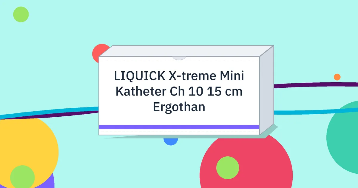 Symbolbild: Packung mit der Aufschrift LIQUICK X-treme Mini Katheter Ch 10 15 cm Ergothan (PZN 20083608) – Verfügbarkeit und Bezug in Apotheken in Frankfurt am Main