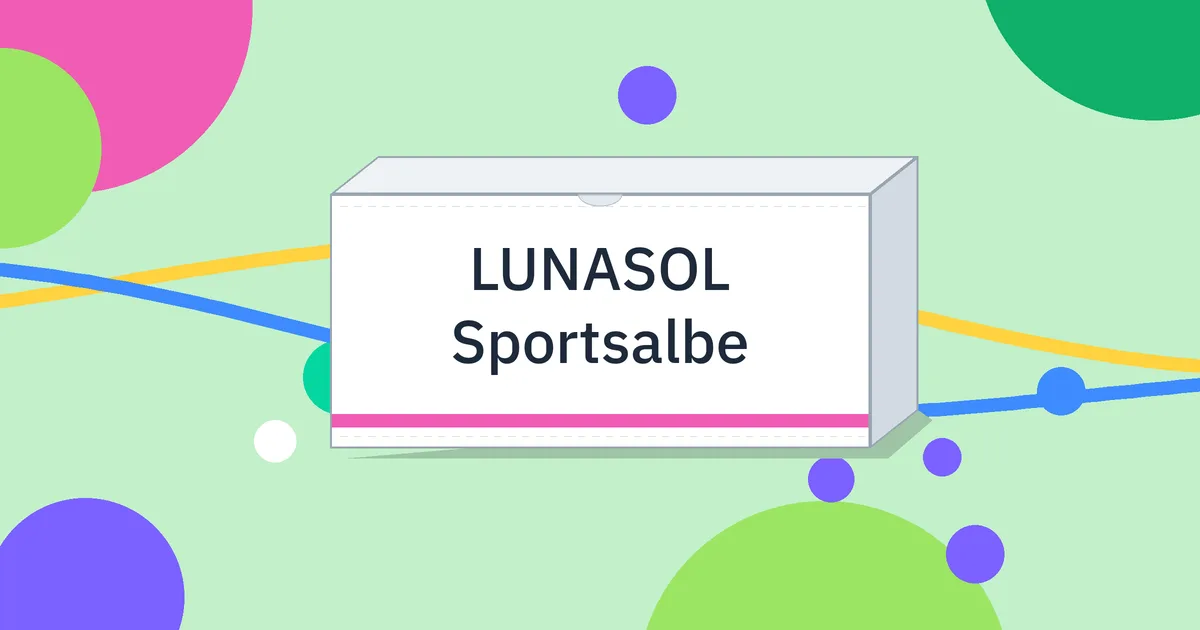 Symbolbild: Packung mit der Aufschrift LUNASOL Sportsalbe (PZN 19755913) – Verfügbarkeit und Bezug in Apotheken in Frankfurt am Main