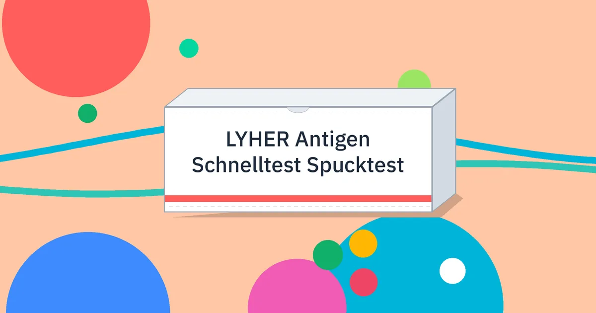 Symbolbild: Packung mit der Aufschrift LYHER Antigen Schnelltest Spucktest (PZN 17257074) – Verfügbarkeit und Bezug in Apotheken in Frankfurt am Main