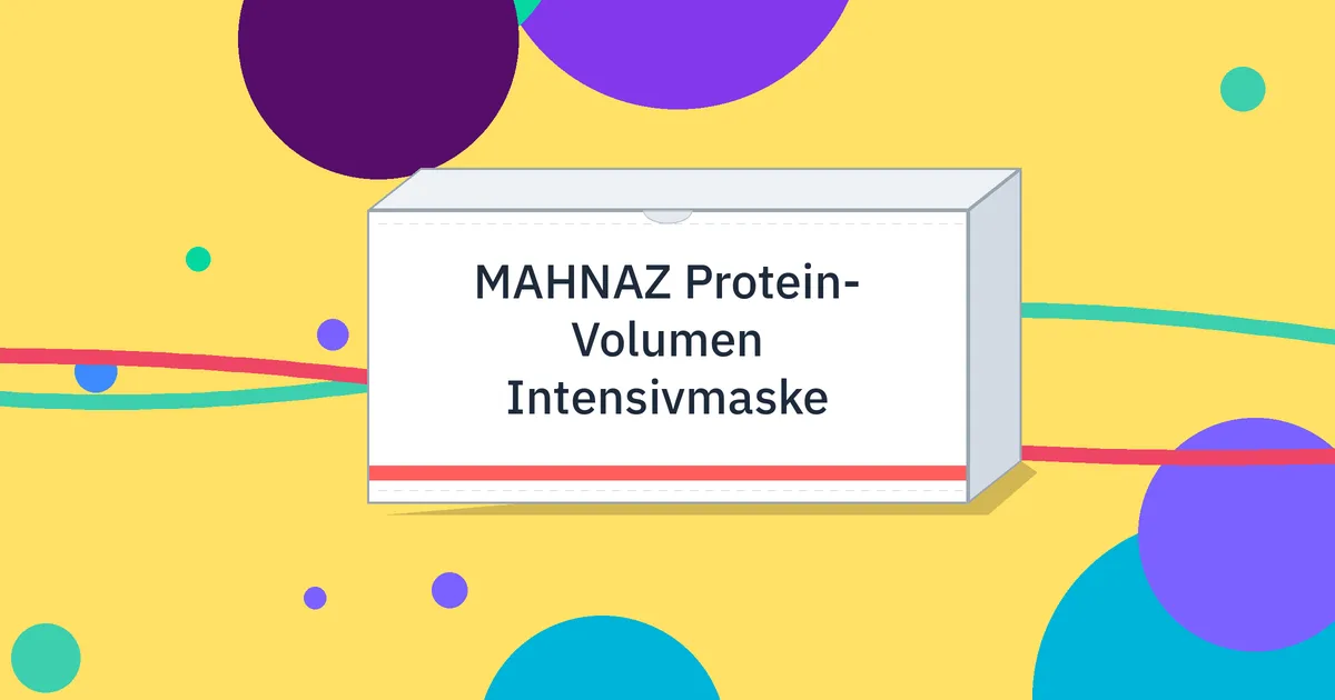 Symbolbild: Packung mit der Aufschrift MAHNAZ Protein-Volumen Intensivmaske (PZN 10314490) – Verfügbarkeit und Bezug in Apotheken in Frankfurt am Main