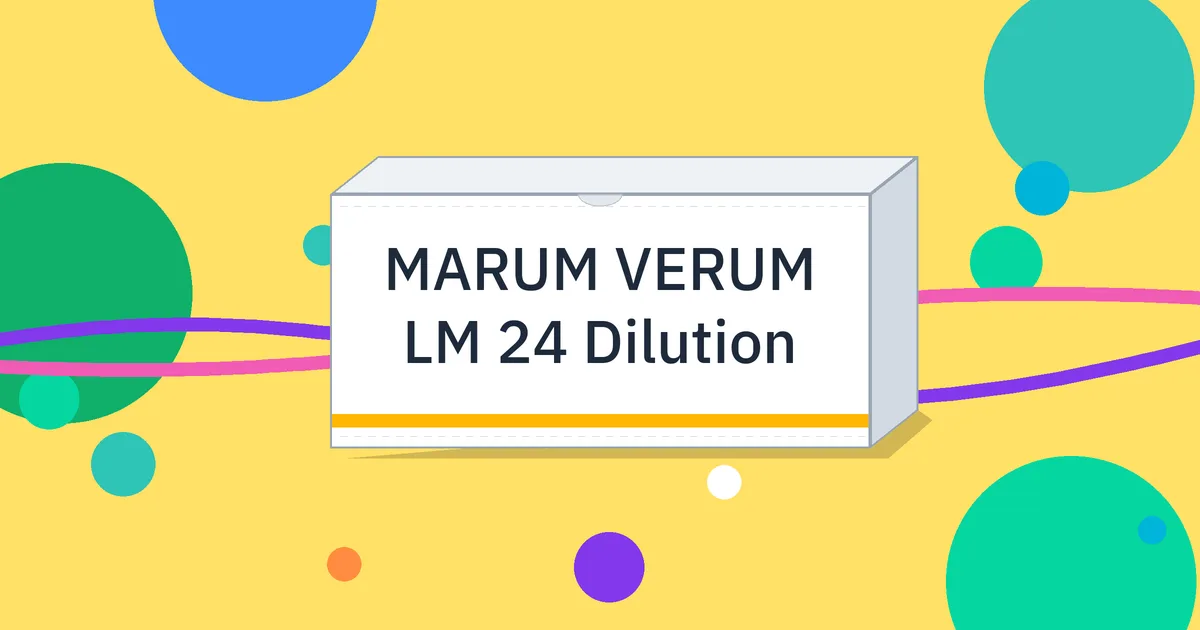 Symbolbild: Packung mit der Aufschrift MARUM VERUM LM 24 Dilution (PZN 12946627) – Verfügbarkeit und Bezug in Apotheken in Frankfurt am Main