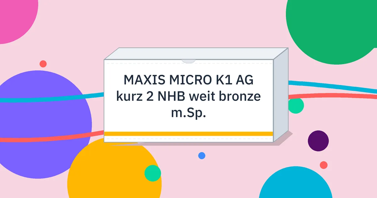 Symbolbild: Packung mit der Aufschrift MAXIS MICRO K1 AG kurz 2 NHB weit bronze m.Sp. (PZN 17672264) – Verfügbarkeit und Bezug in Apotheken in Frankfurt am Main