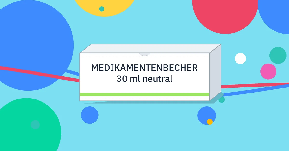 Symbolbild: Packung mit der Aufschrift MEDIKAMENTENBECHER 30 ml neutral (PZN 05959836) – Verfügbarkeit und Bezug in Apotheken in Frankfurt am Main