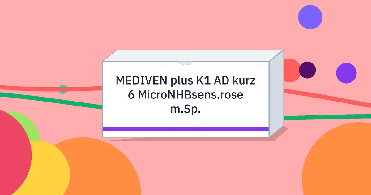 Symbolbild: Packung mit der Aufschrift MEDIVEN plus K1 AD kurz 6 MicroNHBsens.rose m.Sp. (PZN 15906752) – Verfügbarkeit und Bezug in Apotheken in Frankfurt am Main
