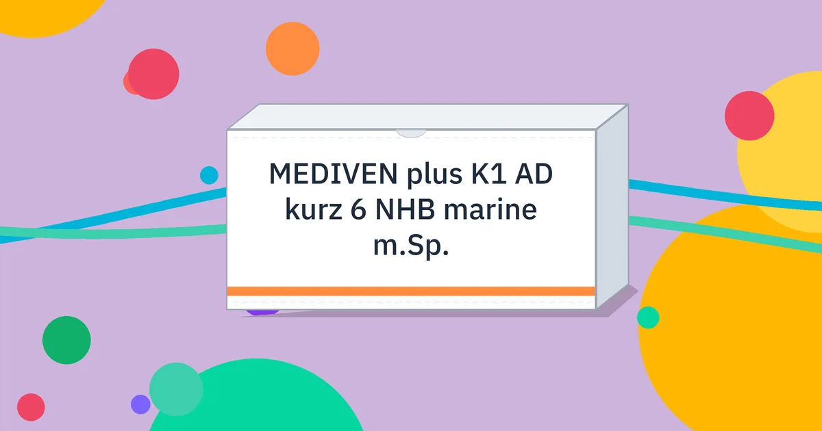 Symbolbild: Packung mit der Aufschrift MEDIVEN plus K1 AD kurz 6 NHB marine m.Sp. (PZN 15898596) – Verfügbarkeit und Bezug in Apotheken in Frankfurt am Main