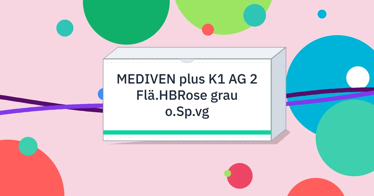 Symbolbild: Packung mit der Aufschrift MEDIVEN plus K1 AG 2 Flä.HBRose grau o.Sp.vg (PZN 18939692) – Verfügbarkeit und Bezug in Apotheken in Frankfurt am Main