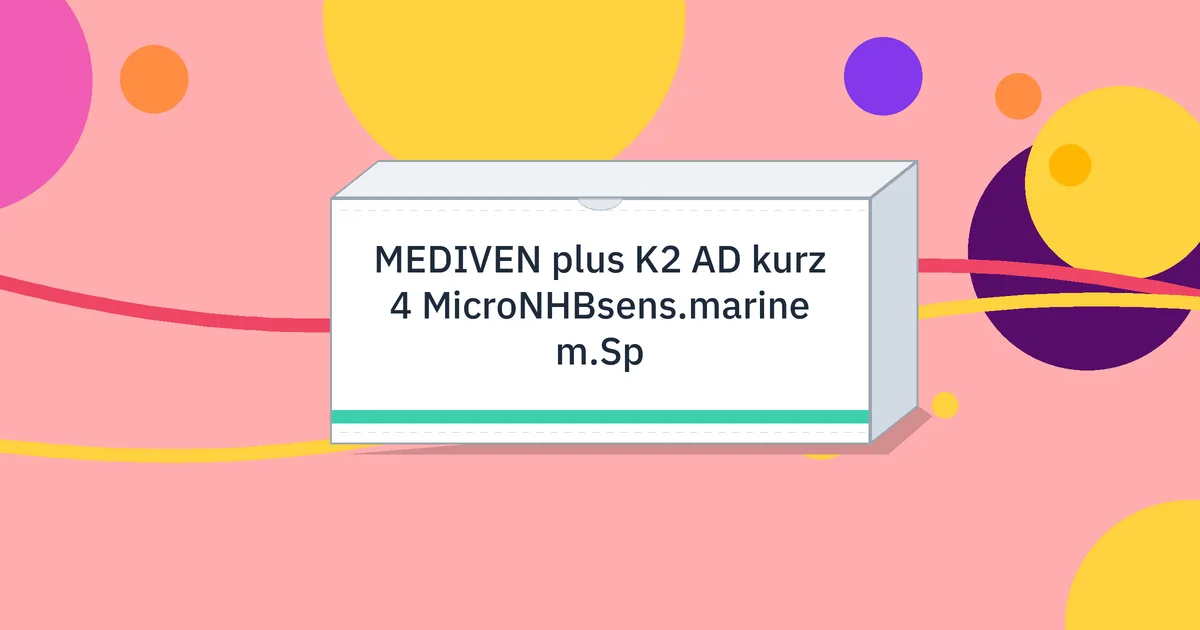 Symbolbild: Packung mit der Aufschrift MEDIVEN plus K2 AD kurz 4 MicroNHBsens.marine m.Sp (PZN 15934599) – Verfügbarkeit und Bezug in Apotheken in Frankfurt am Main