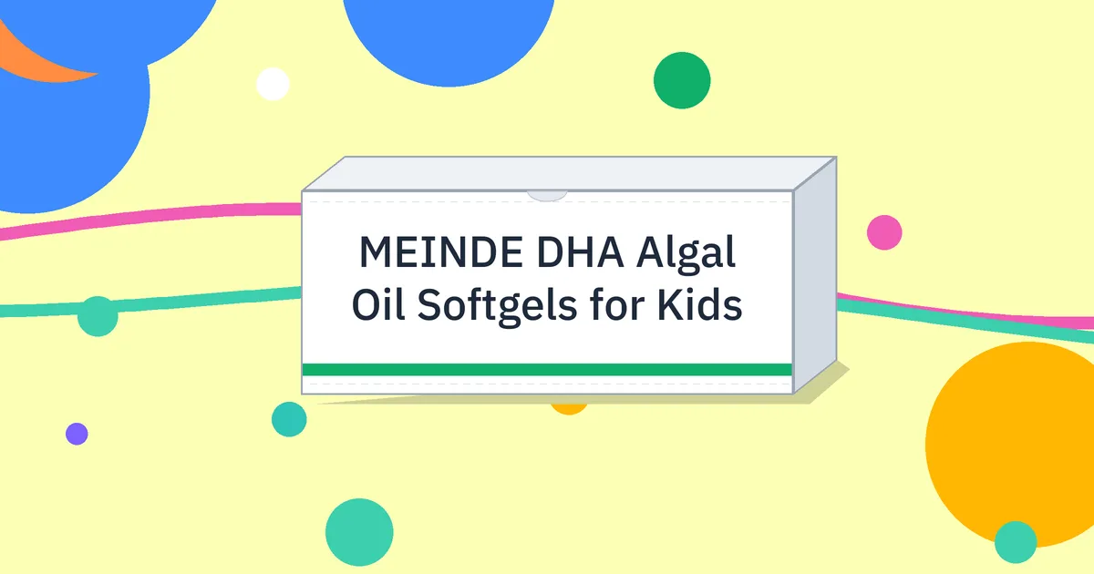 Symbolbild: Packung mit der Aufschrift MEINDE DHA Algal Oil Softgels for Kids (PZN 20103877) – Verfügbarkeit und Bezug in Apotheken in Frankfurt am Main