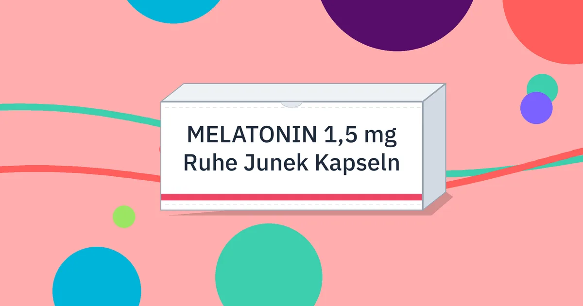 Symbolbild: Packung mit der Aufschrift MELATONIN 1,5 mg Ruhe Junek Kapseln (PZN 17900038) – Verfügbarkeit und Bezug in Apotheken in Frankfurt am Main