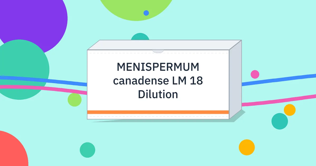 Symbolbild: Packung mit der Aufschrift MENISPERMUM canadense LM 18 Dilution (PZN 13603378) – Verfügbarkeit und Bezug in Apotheken in Frankfurt am Main