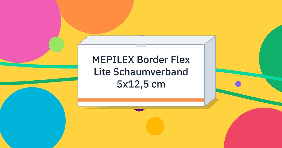 Symbolbild: Packung mit der Aufschrift MEPILEX Border Flex Lite Schaumverband 5x12,5 cm (PZN 19702101) – Verfügbarkeit und Bezug in Apotheken in Frankfurt am Main