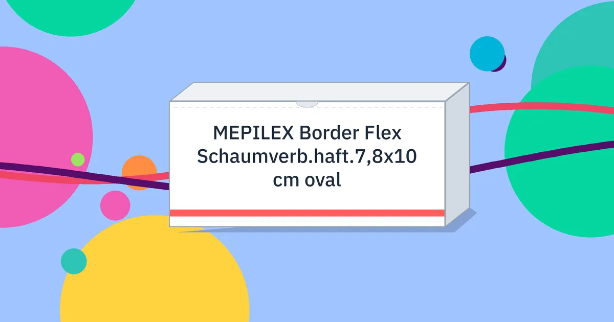 Symbolbild: Packung mit der Aufschrift MEPILEX Border Flex Schaumverb.haft.7,8x10 cm oval (PZN 16359418) – Verfügbarkeit und Bezug in Apotheken in Frankfurt am Main