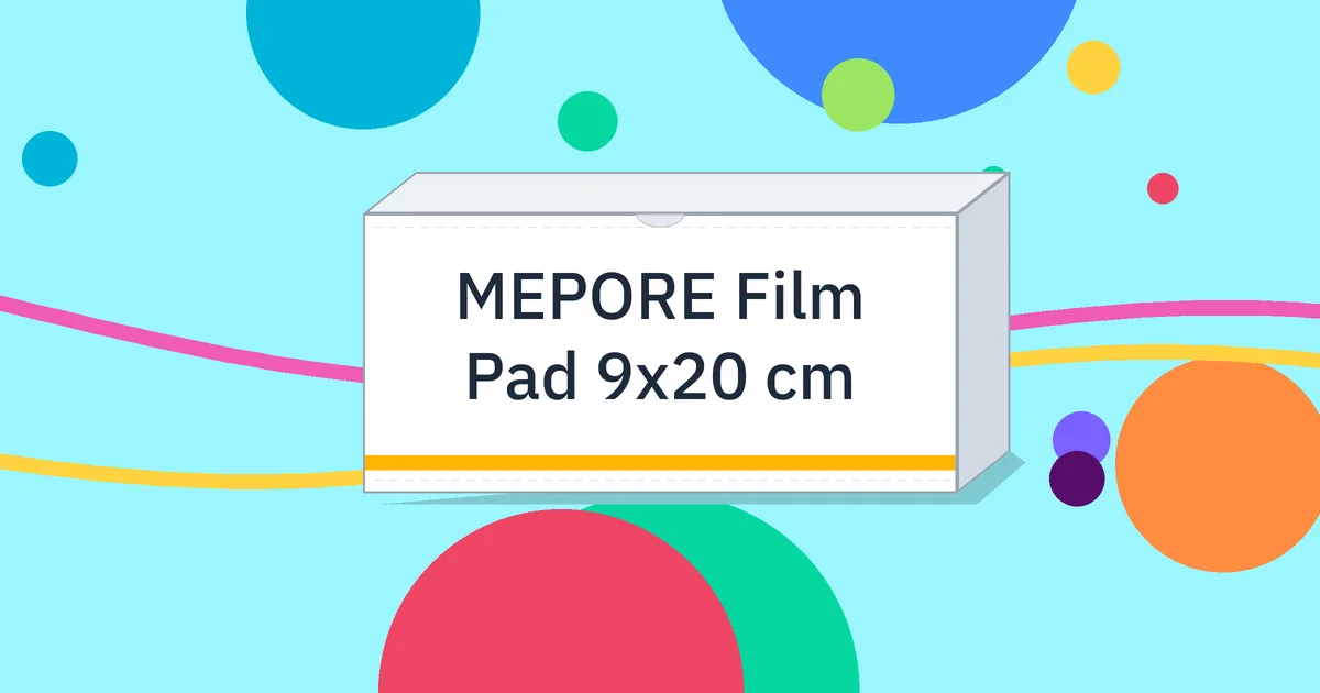 Symbolbild: Packung mit der Aufschrift MEPORE Film Pad 9x20 cm (PZN 09272533) – Verfügbarkeit und Bezug in Apotheken in Frankfurt am Main