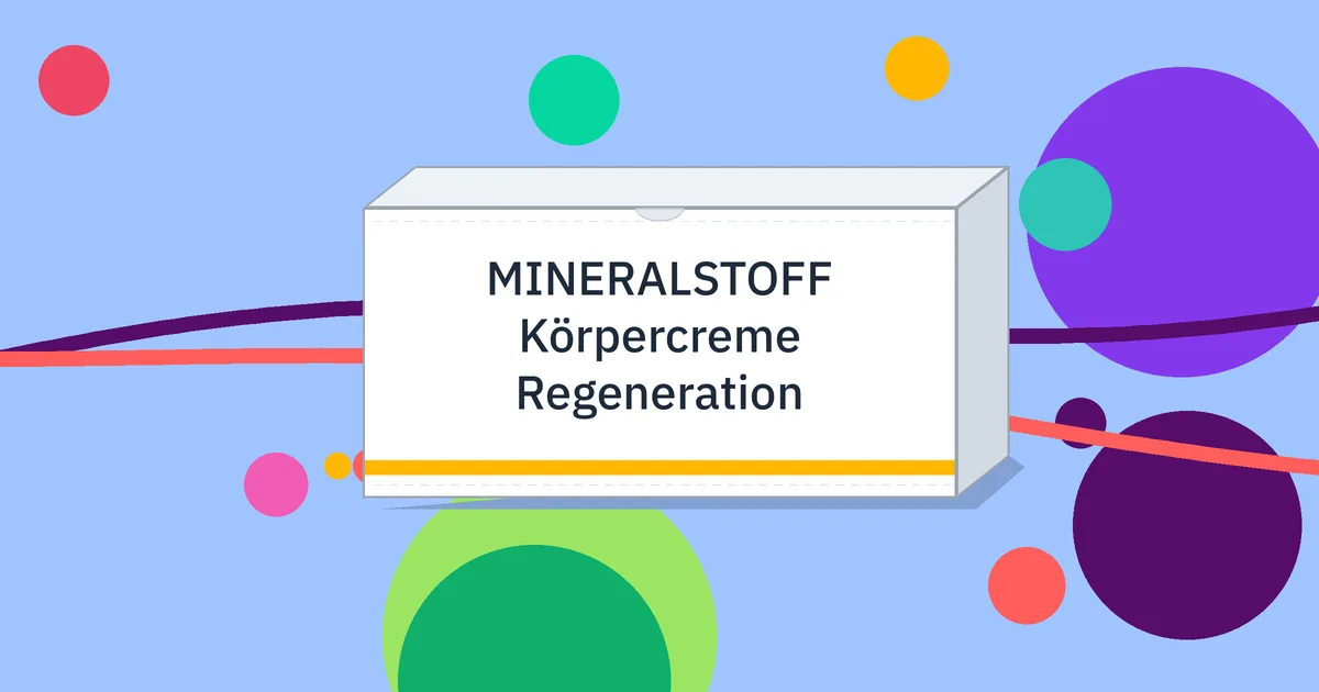 Symbolbild: Packung mit der Aufschrift MINERALSTOFF Körpercreme Regeneration (PZN 02735622) – Verfügbarkeit und Bezug in Apotheken in Frankfurt am Main