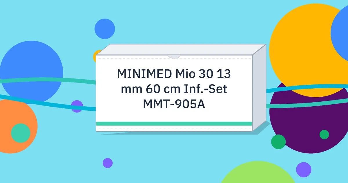 Symbolbild: Packung mit der Aufschrift MINIMED Mio 30 13 mm 60 cm Inf.-Set MMT-905A (PZN 16333181) – Verfügbarkeit und Bezug in Apotheken in Frankfurt am Main