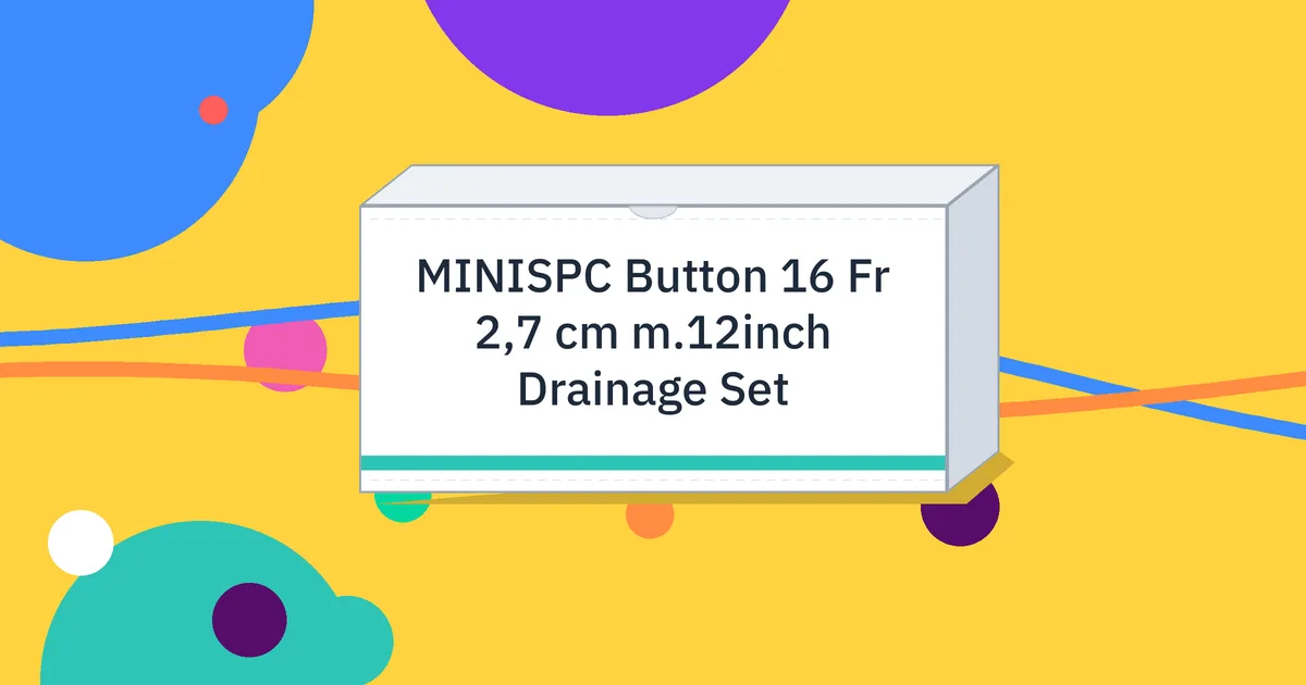 Symbolbild: Packung mit der Aufschrift MINISPC Button 16 Fr 2,7 cm m.12inch Drainage Set (PZN 20820857) – Verfügbarkeit und Bezug in Apotheken in Frankfurt am Main