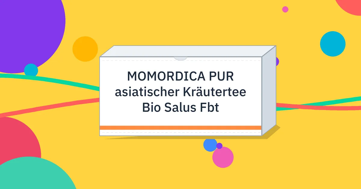 Symbolbild: Packung mit der Aufschrift MOMORDICA PUR asiatischer Kräutertee Bio Salus Fbt (PZN 06793237) – Verfügbarkeit und Bezug in Apotheken in Frankfurt am Main