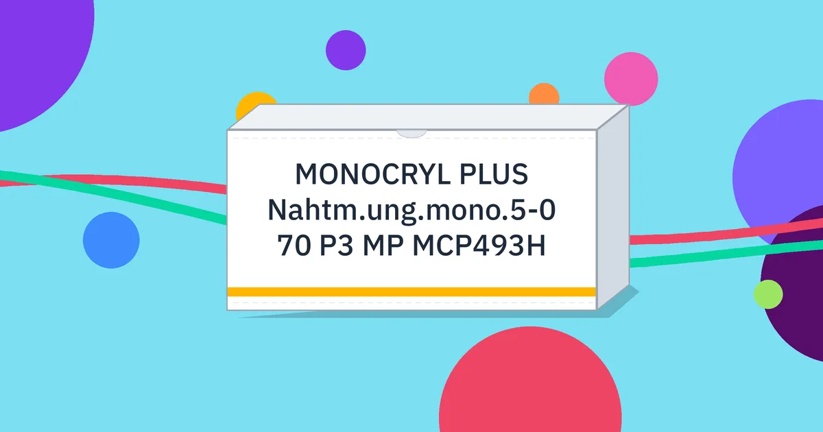 Symbolbild: Packung mit der Aufschrift MONOCRYL PLUS Nahtm.ung.mono.5-0 70 P3 MP MCP493H (PZN 20173607) – Verfügbarkeit und Bezug in Apotheken in Frankfurt am Main