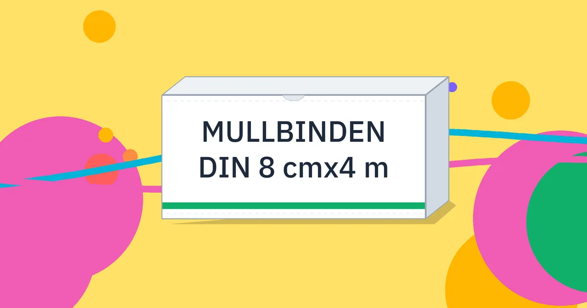 Symbolbild: Packung mit der Aufschrift MULLBINDEN DIN 8 cmx4 m (PZN 03943392) – Verfügbarkeit und Bezug in Apotheken in Frankfurt am Main