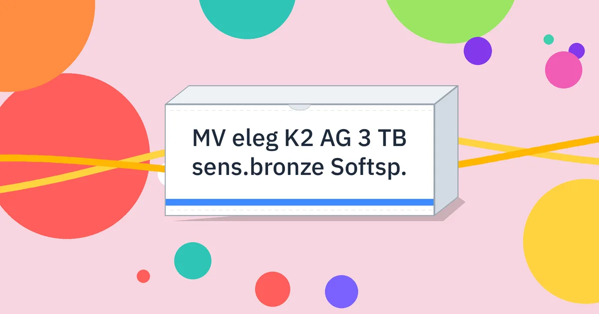 Symbolbild: Packung mit der Aufschrift MV eleg K2 AG 3 TB sens.bronze Softsp. (PZN 14718942) – Verfügbarkeit und Bezug in Apotheken in Frankfurt am Main