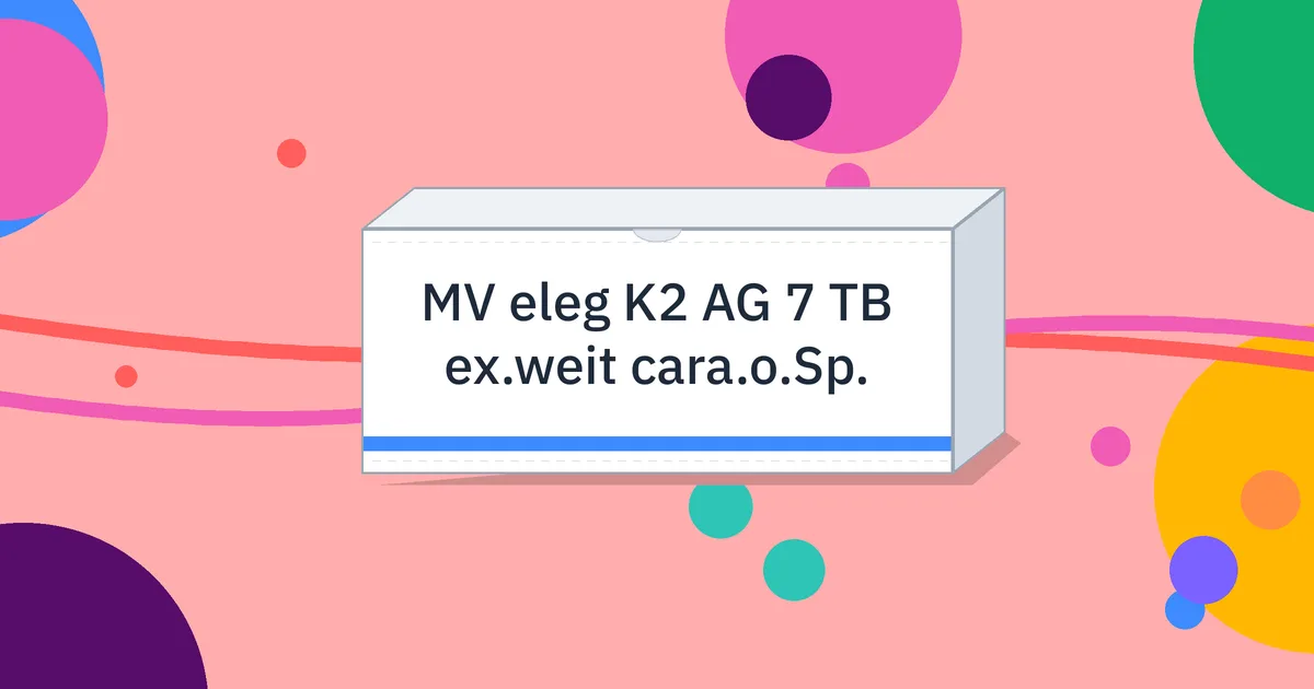 Symbolbild: Packung mit der Aufschrift MV eleg K2 AG 7 TB ex.weit cara.o.Sp. (PZN 09877578) – Verfügbarkeit und Bezug in Apotheken in Frankfurt am Main