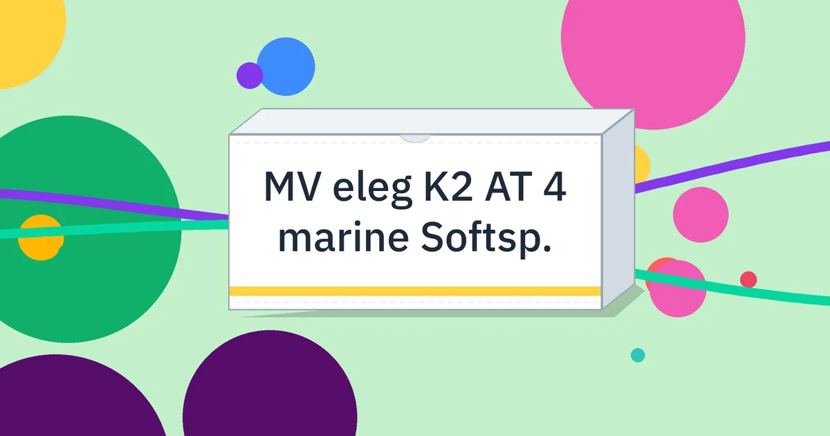 Symbolbild: Packung mit der Aufschrift MV eleg K2 AT 4 marine Softsp. (PZN 15286580) – Verfügbarkeit und Bezug in Apotheken in Frankfurt am Main