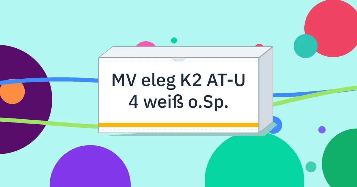 Symbolbild: Packung mit der Aufschrift MV eleg K2 AT-U 4 weiß o.Sp. (PZN 00314359) – Verfügbarkeit und Bezug in Apotheken in Frankfurt am Main