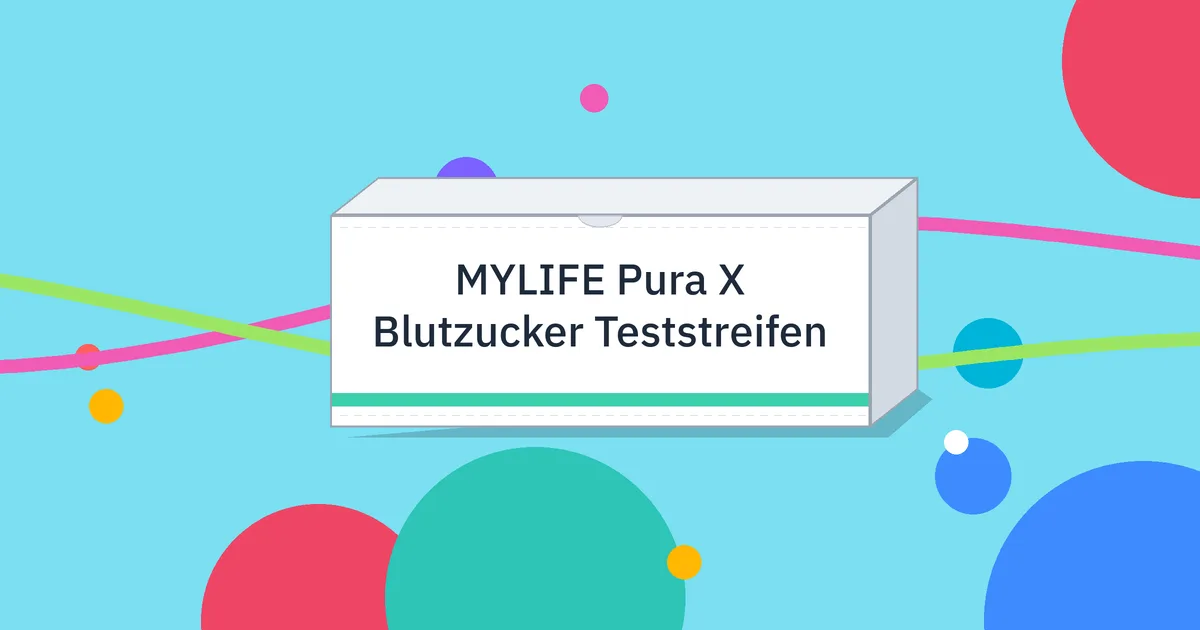 Symbolbild: Packung mit der Aufschrift MYLIFE Pura X Blutzucker Teststreifen (PZN 12578460) – Verfügbarkeit und Bezug in Apotheken in Frankfurt am Main